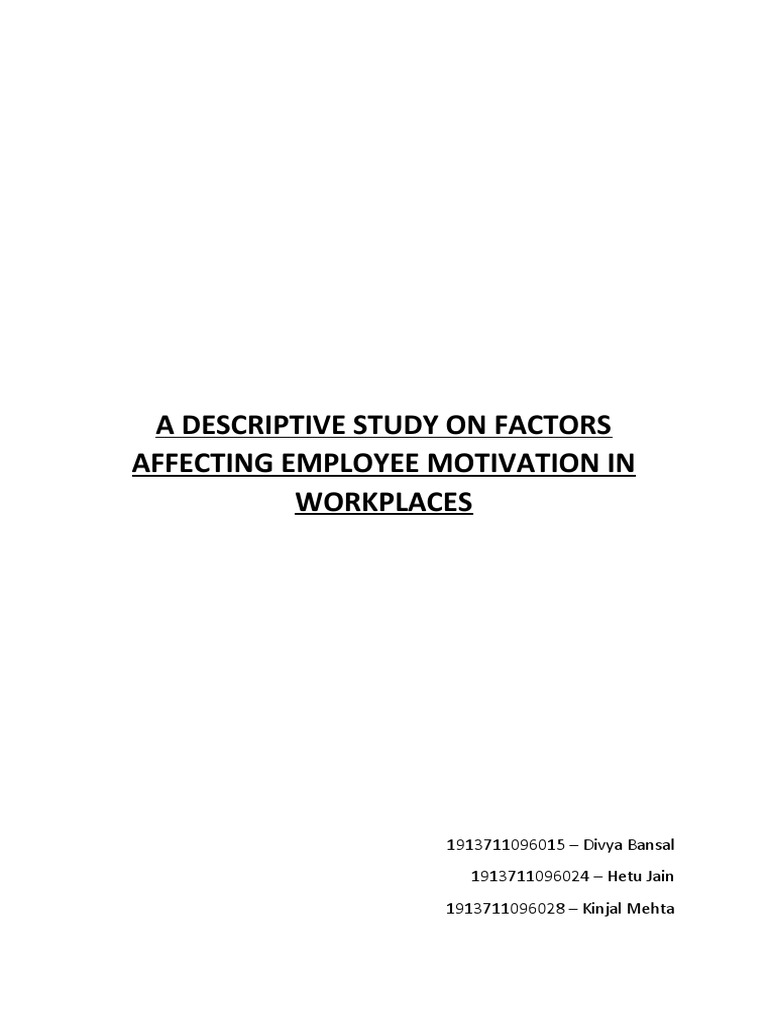 Employee Motivation Project | PDF | Employment | Motivation