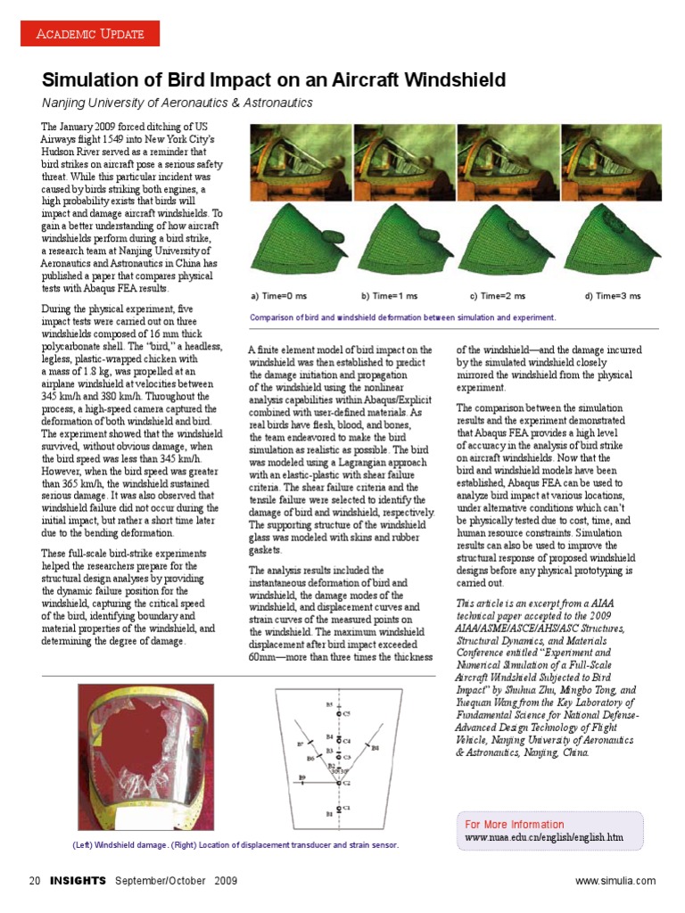 Bird Strike Aircraft Windshield | PDF | Finite Element Method | Simulation