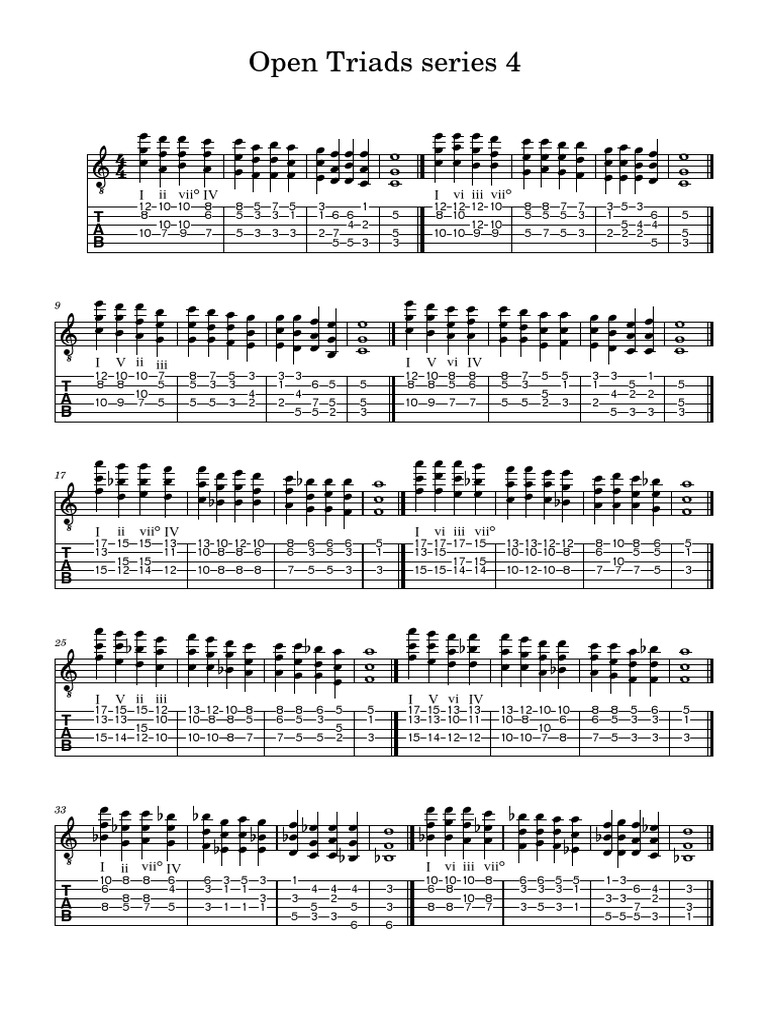 Open Triads (Series 4) | Download Free PDF | Harmony | Elements Of Music