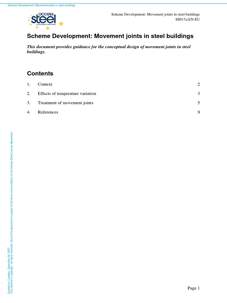 Movement Joints in Steel Buildings | PDF | Thermal Expansion | Truss