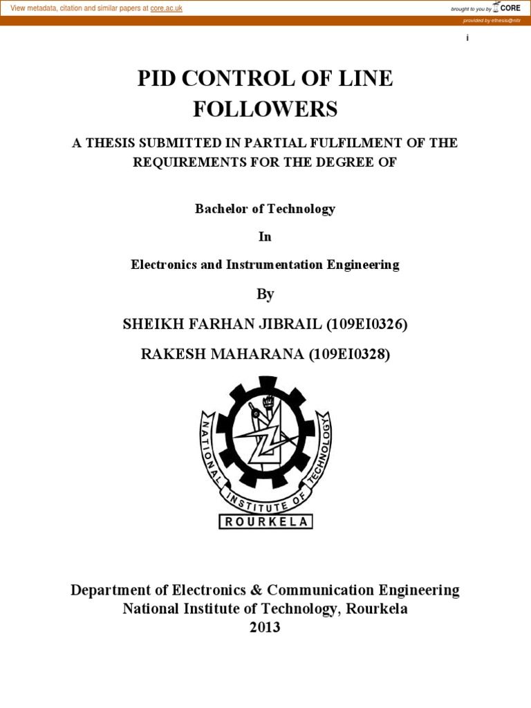 PID Control Line Following Robot | PDF | Control Theory | Electric Motor