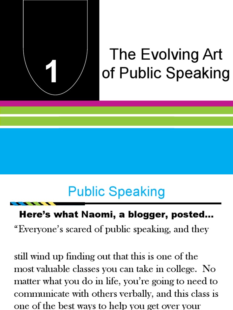 The Evolving Art of Public Speaking | PDF | Communication | Public Speaking