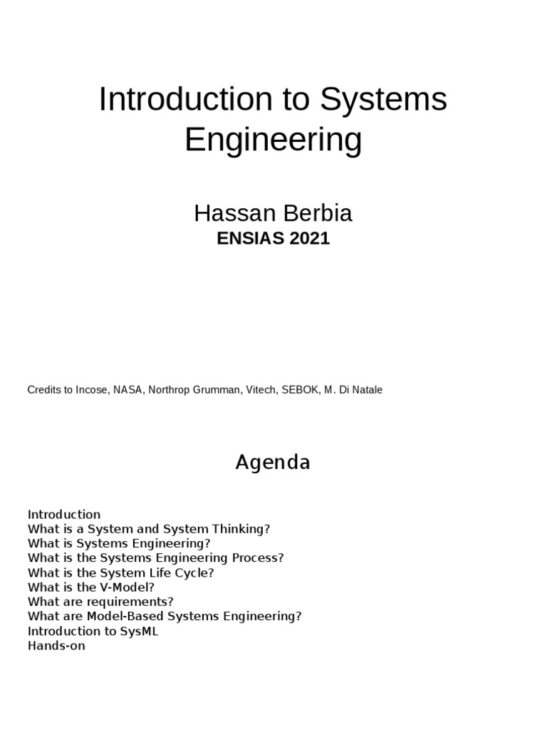 Introduction To Systems Engineering | PDF | System | Systems Engineering