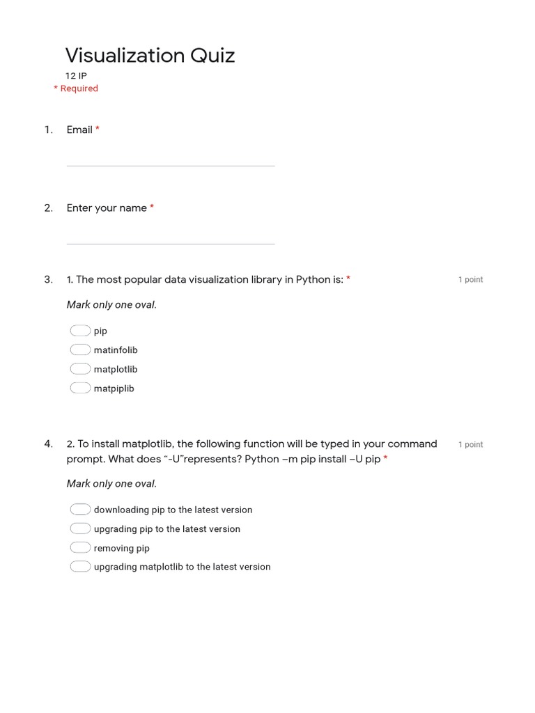 Visualization Quiz | PDF | Chart | Histogram
