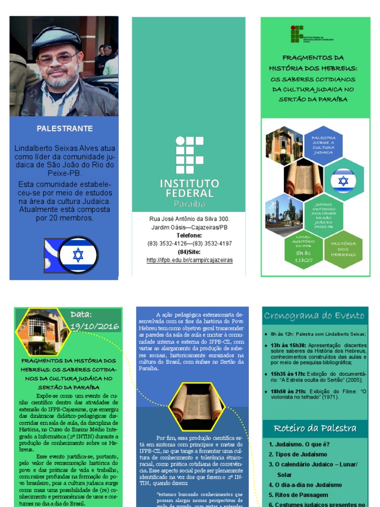 Folder - Palestra História Judaica | PDF | Judeus