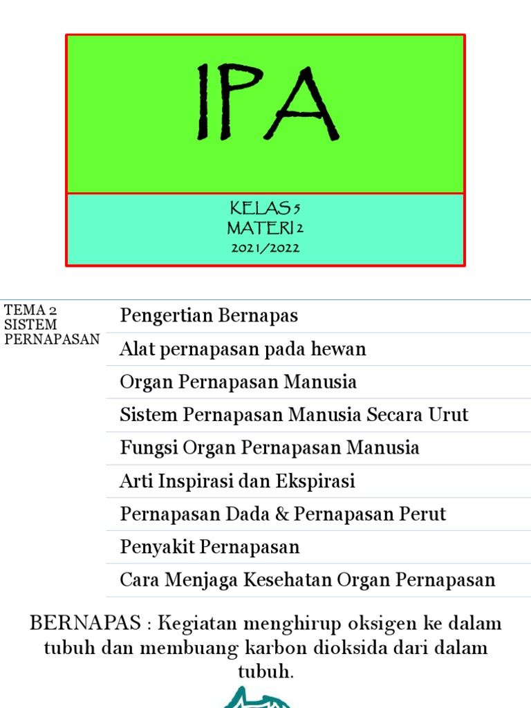 Tema 2 Ipa Organ Pernapasan Manusia & Hewan | PDF