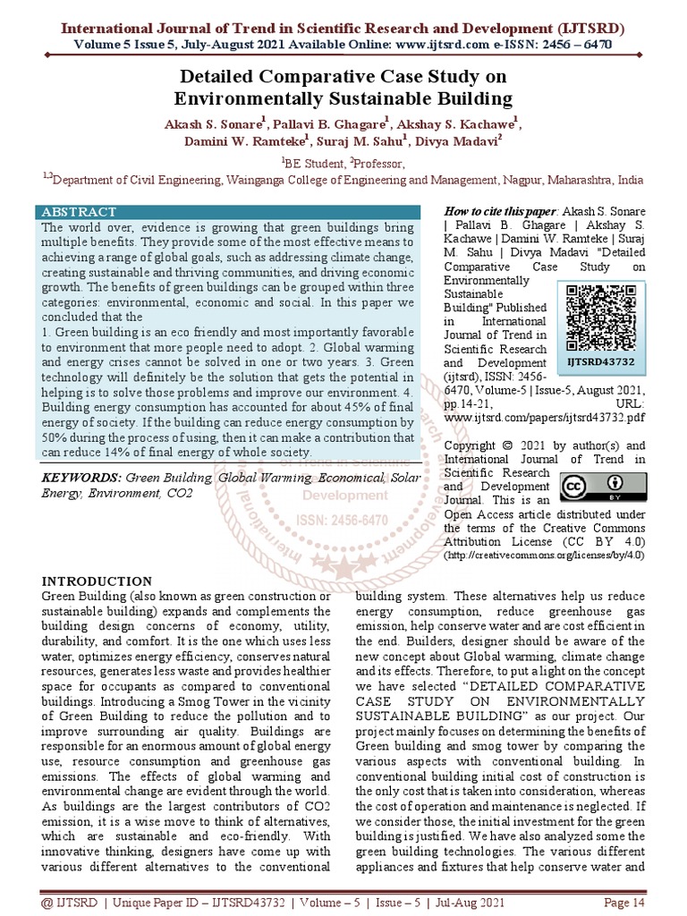 Detailed Comparative Case Study On Environmentally Sustainable Building ...