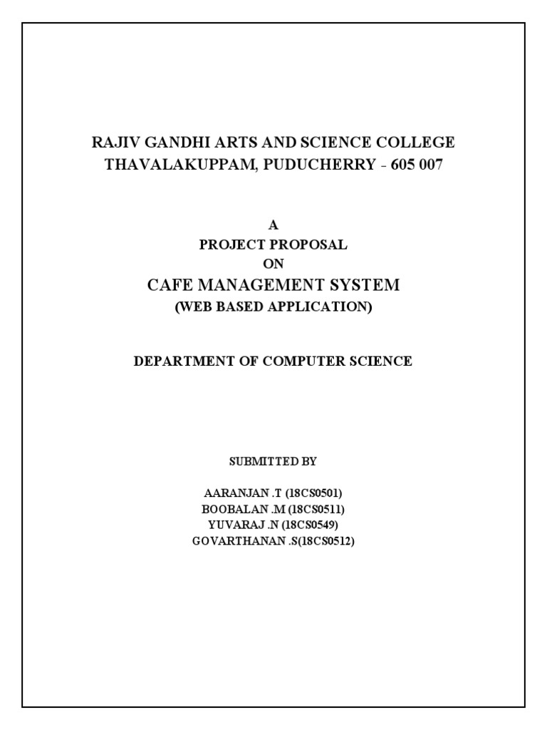 Web-Based Cafe Management System | PDF | Computers