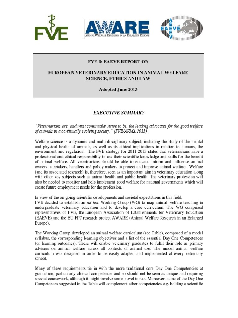 Vet Animal Welfare Ethics | PDF | Animal Welfare | Curriculum