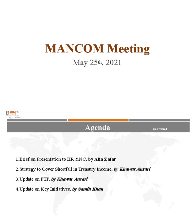 Mancom Agenda May | PDF