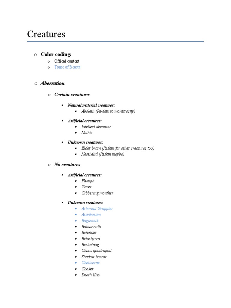 Creatures: o Color Coding | PDF | Legendary Creatures