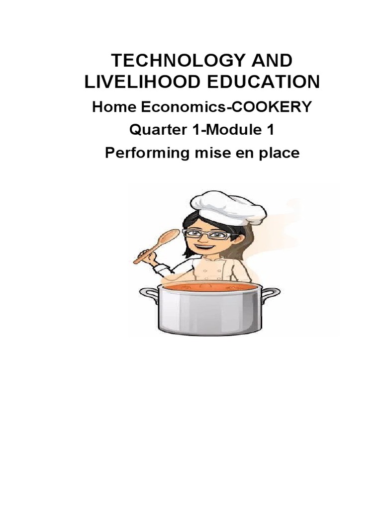 Technology and Livelihood Education | PDF | Dishwasher | Egg As Food