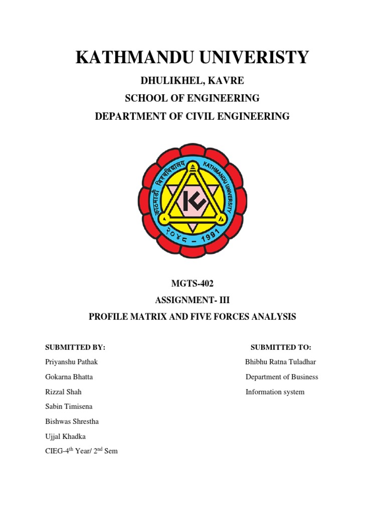 Kathmandu Univeristy: Dhulikhel, Kavre School of Engineering Department of Civil Engineering ...