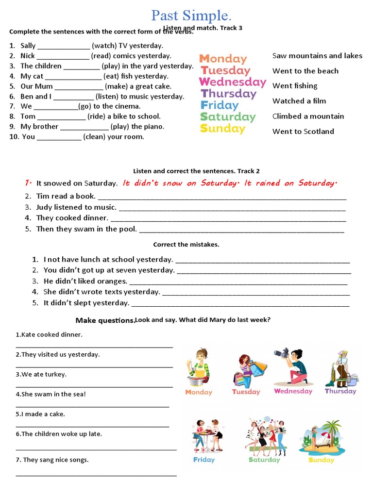 Past Simple Worksheet | PDF