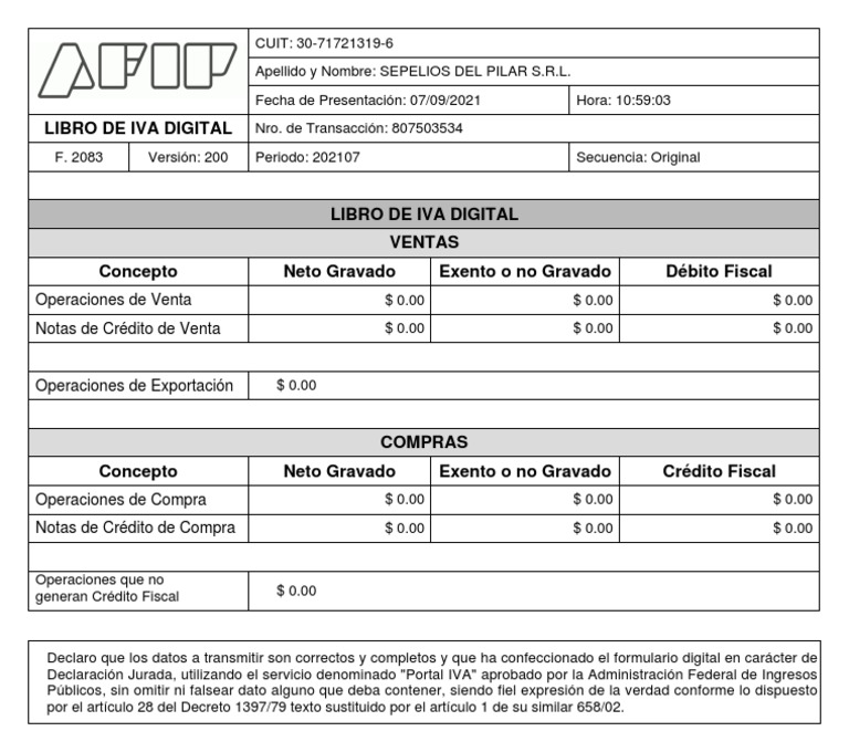 Formulario 2083 200 30717213196 1 807503534 | PDF