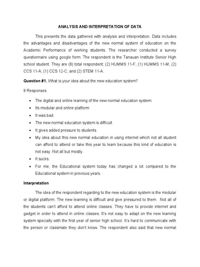 Analysis and Interpretation of Data Edited | PDF | Educational ...