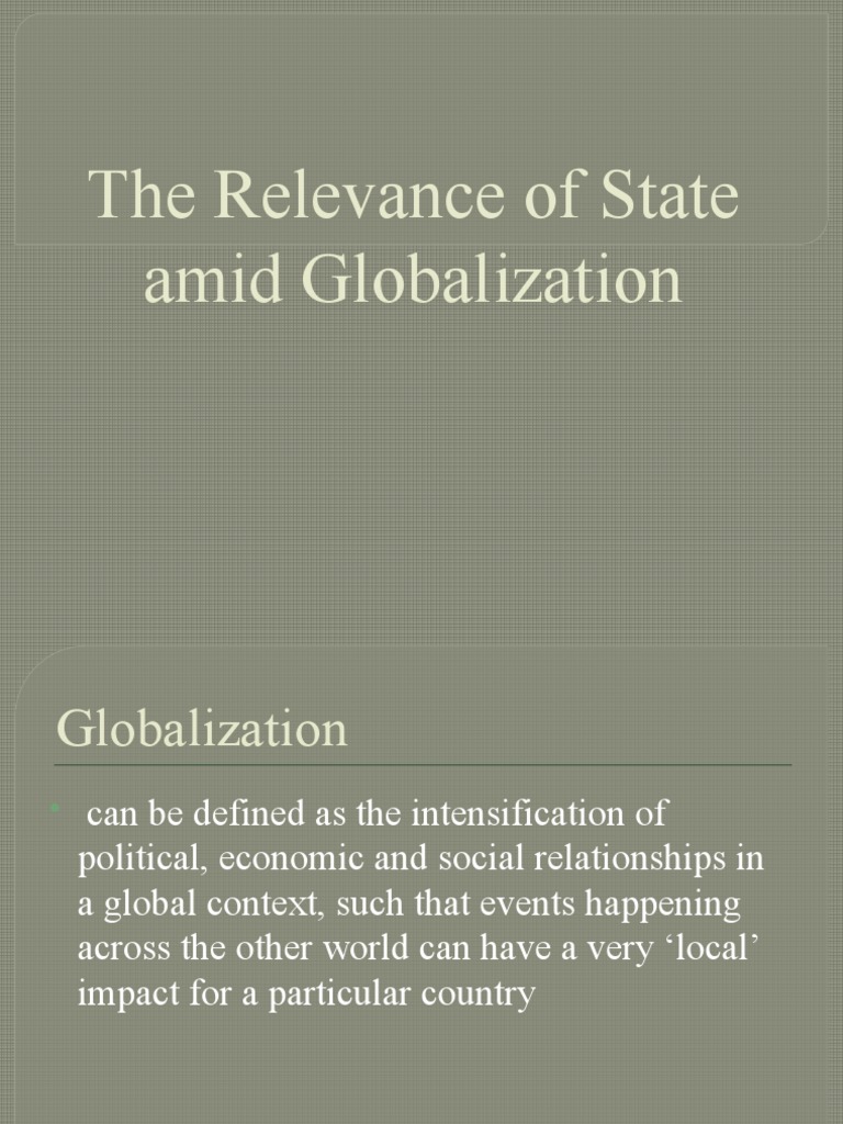 State Relevance in Globalization Era | PDF