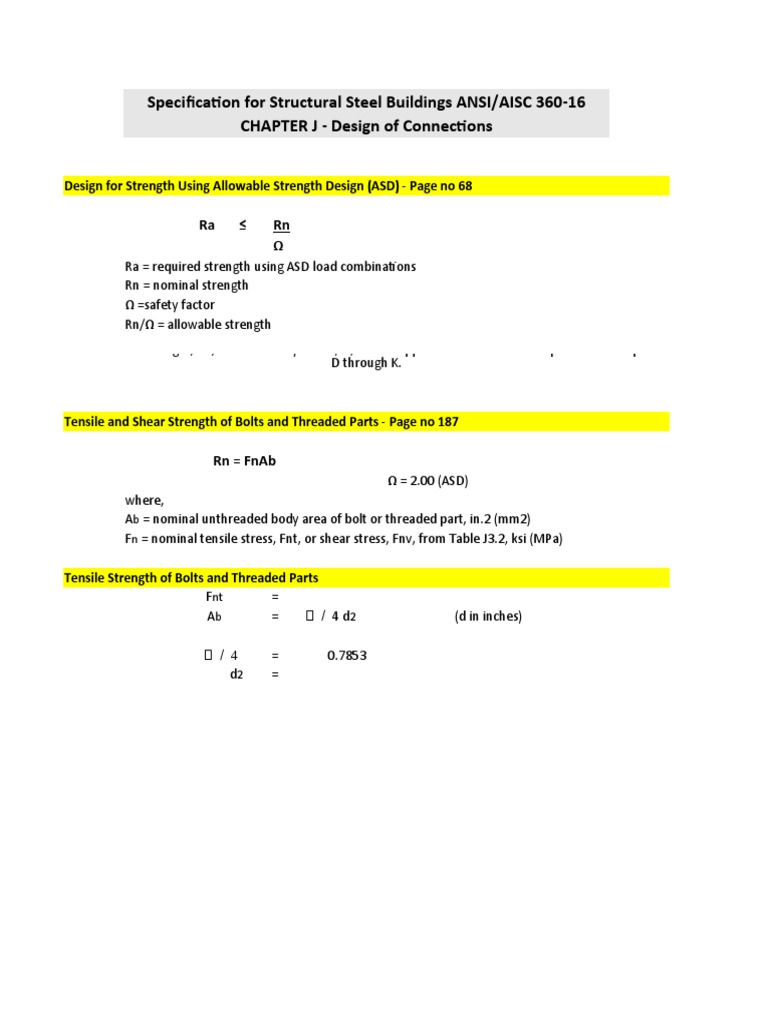 Specification For Structural Steel Buildings ANSI/AISC 360-16 CHAPTER J ...