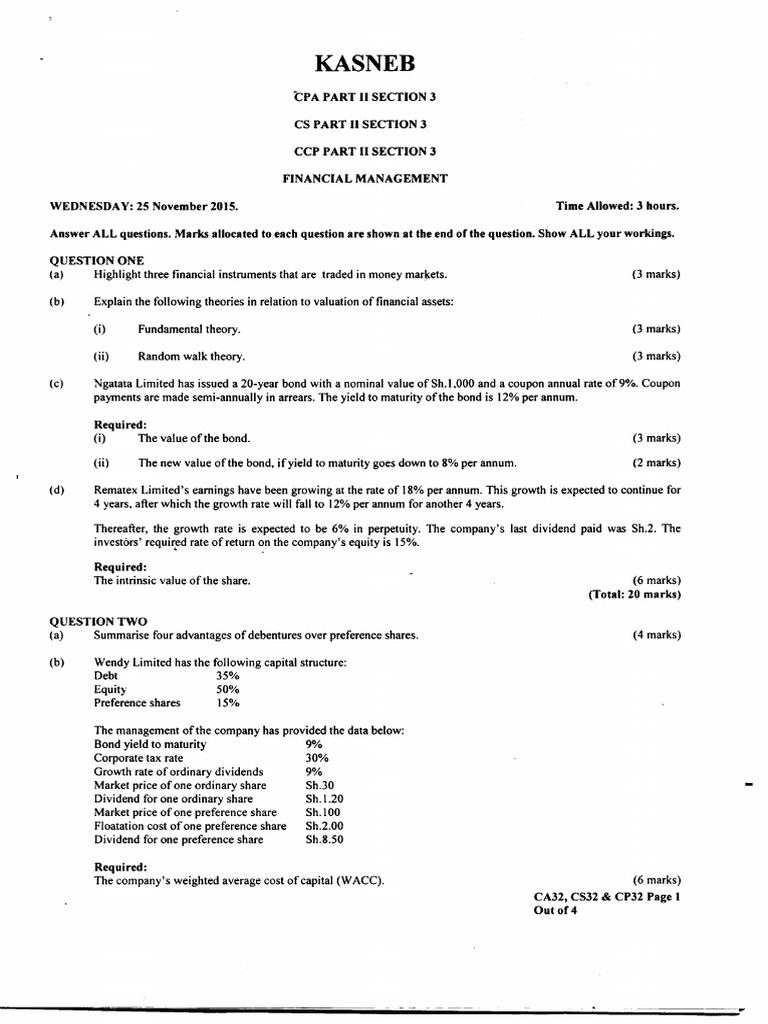 CA32 Financial Management | PDF