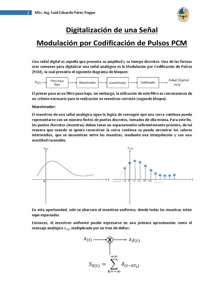 Muestreo Uniforme Ideal | PDF | Muestreo (procesamiento de señal ...