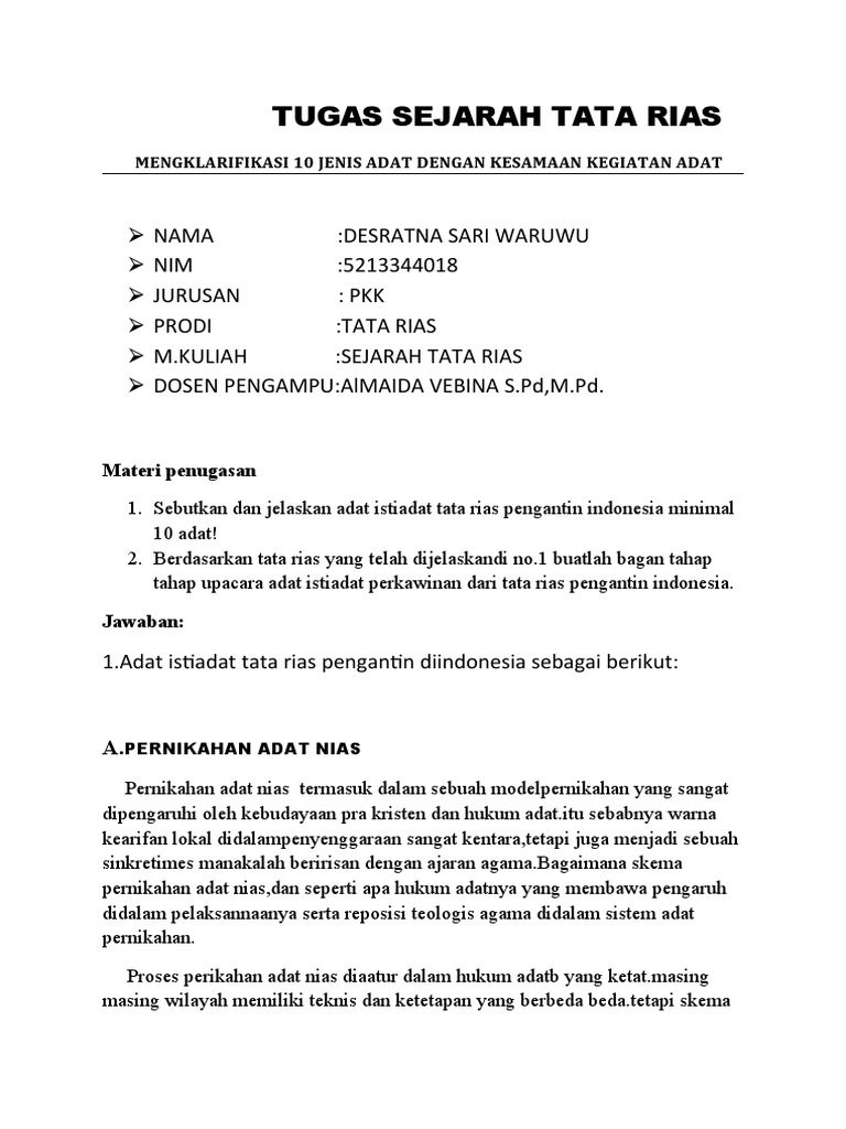 Tugas Sejarah Tata Rias | PDF