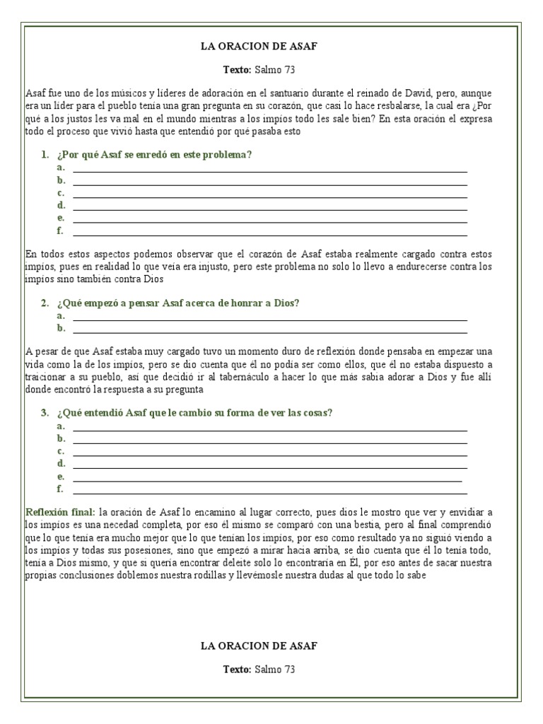 3-La Oracion de Asaf | PDF | Salmos | Oración
