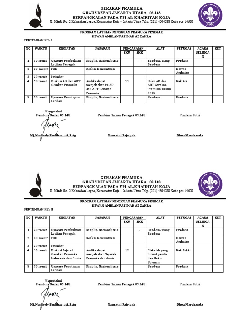 Program Latihan Mingguan | PDF