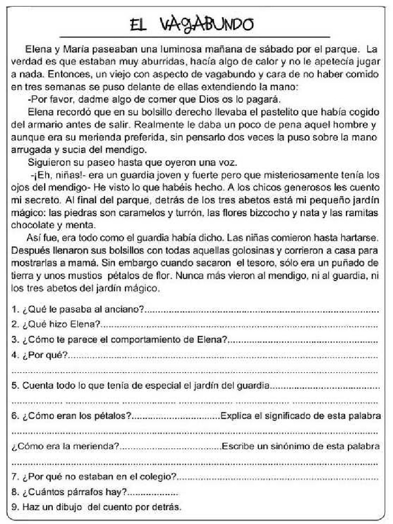 El Vagabundo - Lectura | PDF