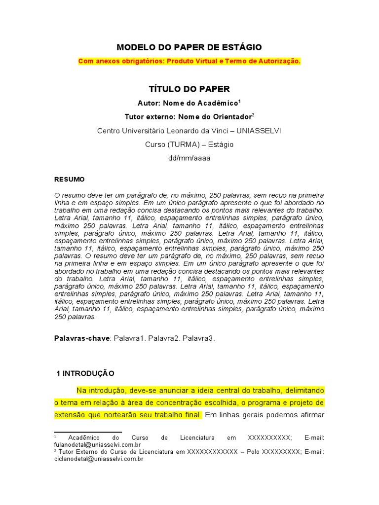 Modelo de Paper Final Comentad | PDF | Citação