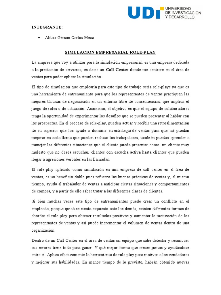 Call Center Role-Play | PDF