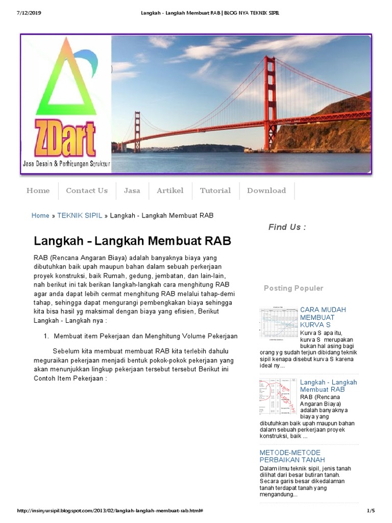 Langkah - Langkah Membuat RAB - BLOG NYA TEKNIK SIPIL | PDF