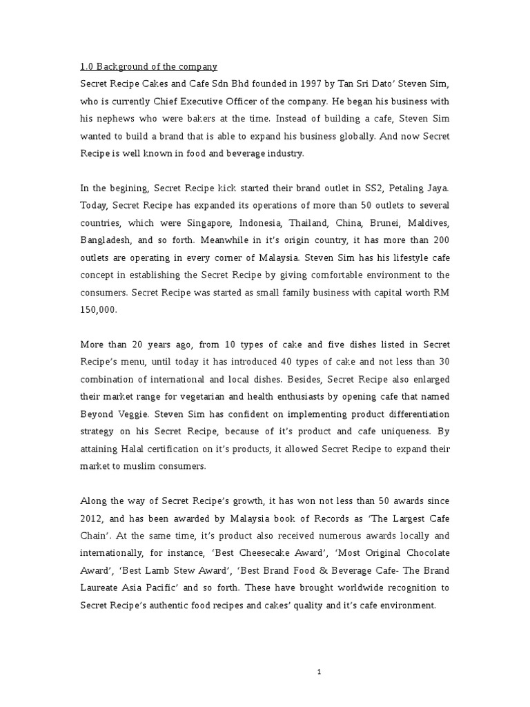 Secret Recipe | PDF | Brand | Competition