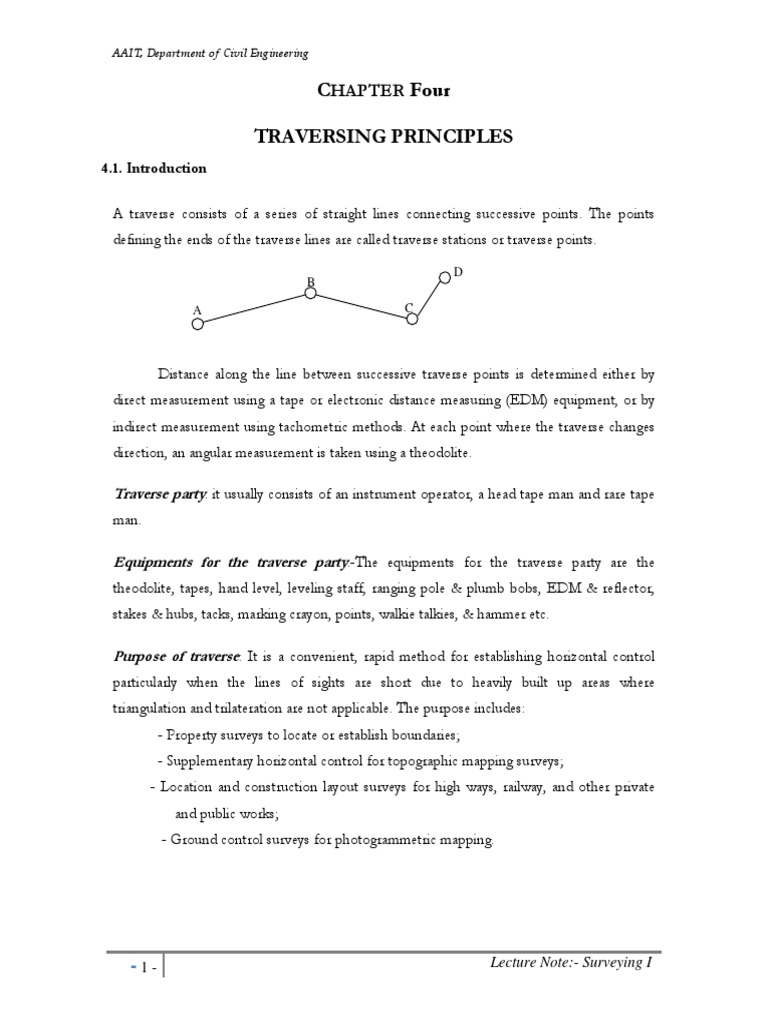 Chapter 4 Traversing Principle | PDF | Surveying | Area