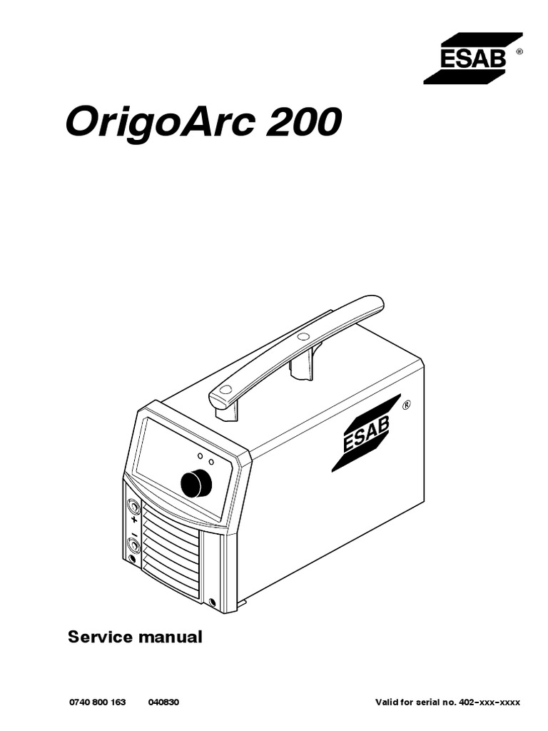 Esab Origo-Arc 200 | PDF | Electrostatic Discharge | Rectifier