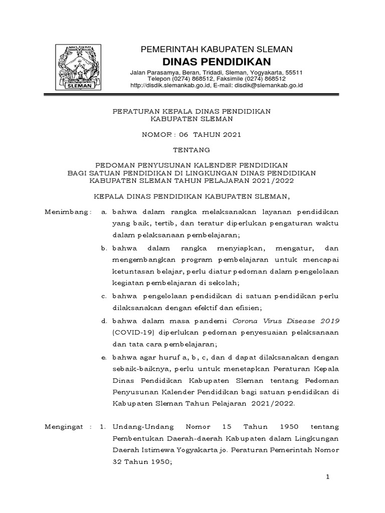 Perka Kaldik 2021-2022 - Final Gabung | PDF Perka Kaldik 2021-2022 - Final Gabung | PDF