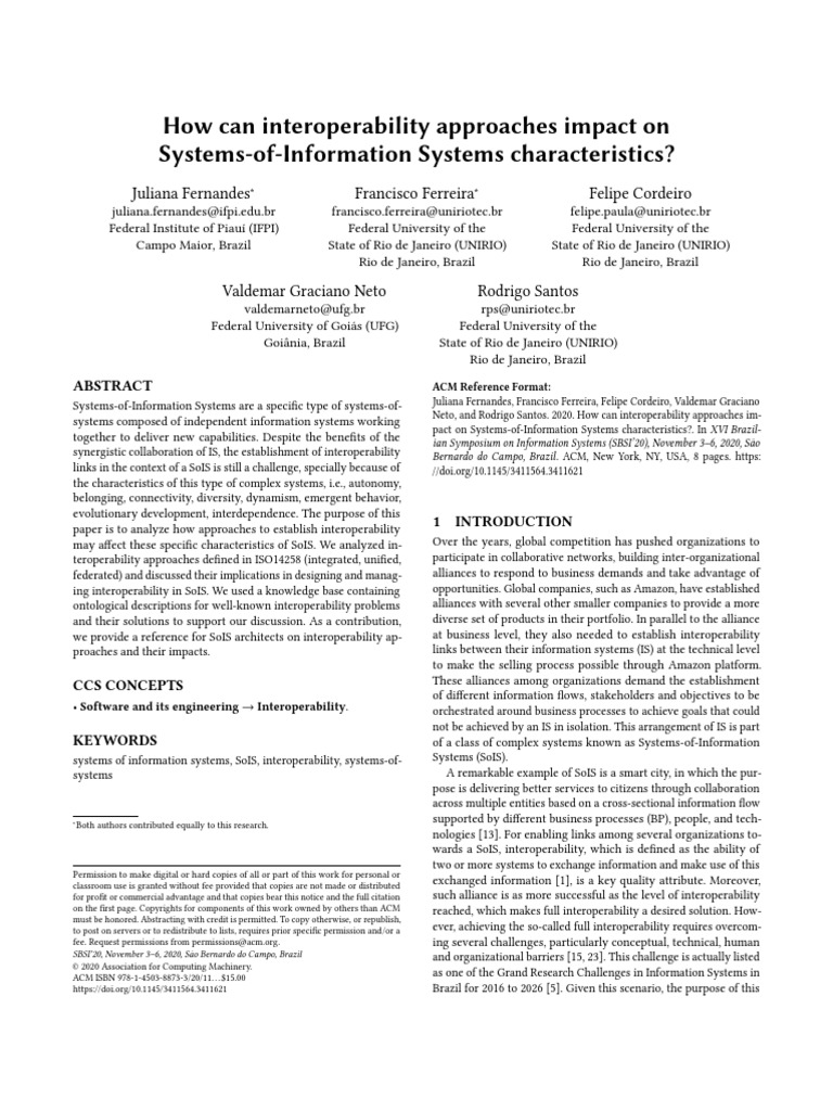How Can Interoperability Approaches Impact On Systems-of-Information ...