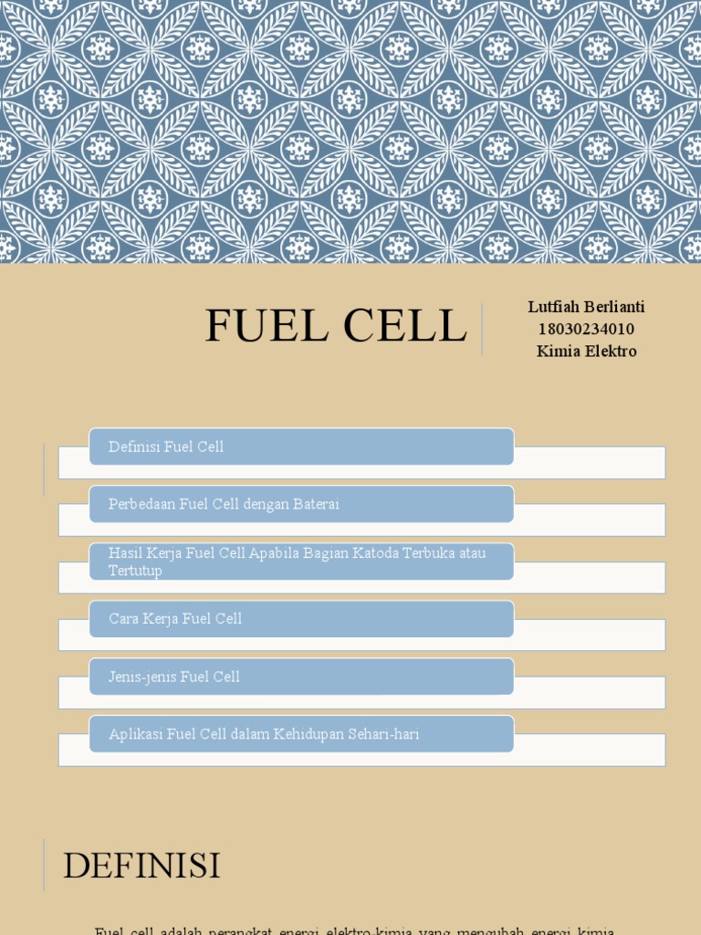 Fuel Cell: Definisi dan Aplikasi | PDF