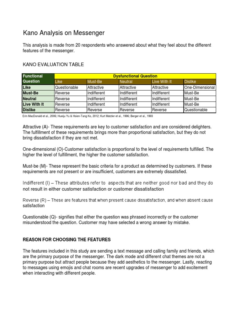 Kano Analysis Example | PDF | Customer Satisfaction | Business