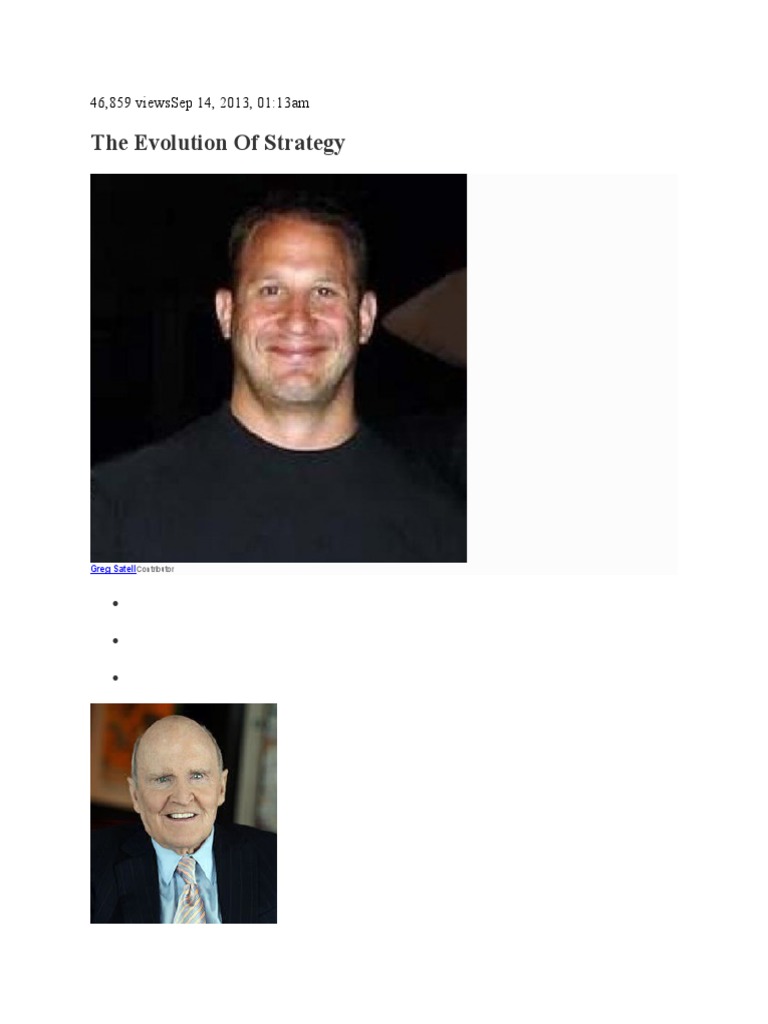 The Evolution of Strategy | PDF | Strategic Planning