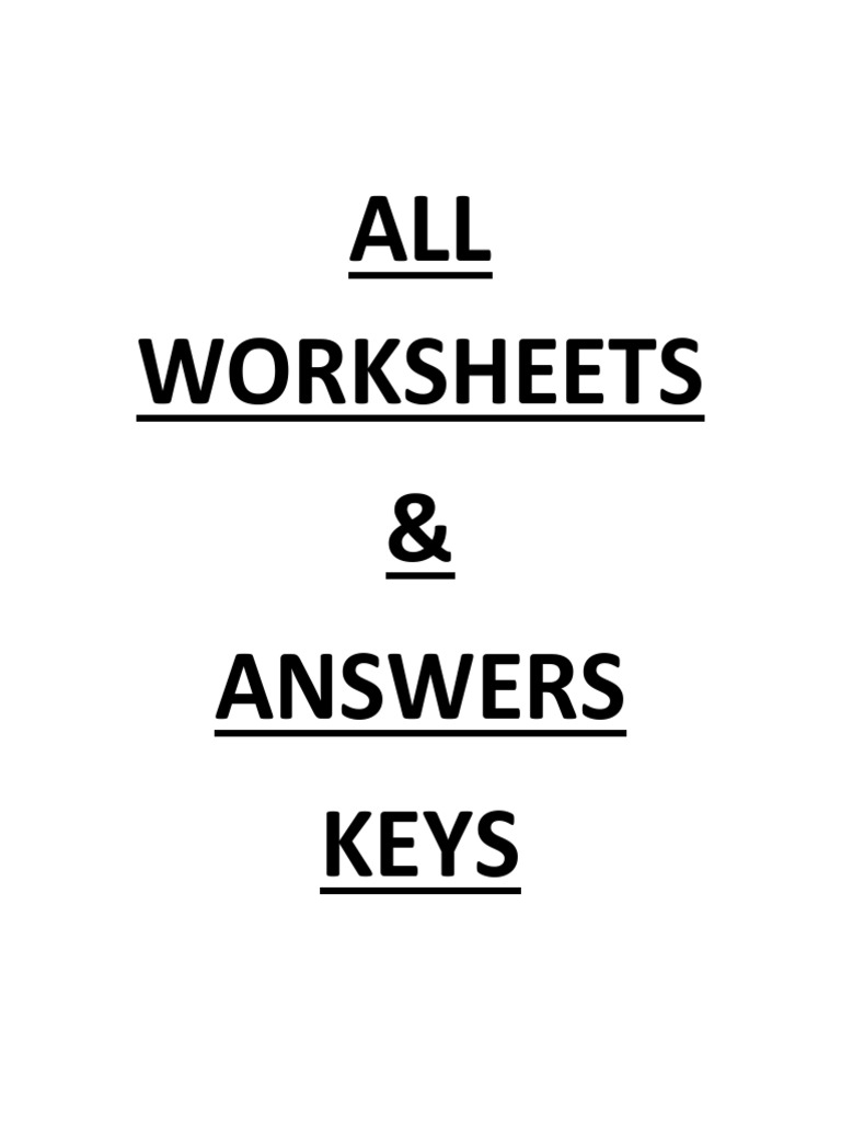 All Worksheets & Answers Keys | PDF | Mathematics | Arithmetic