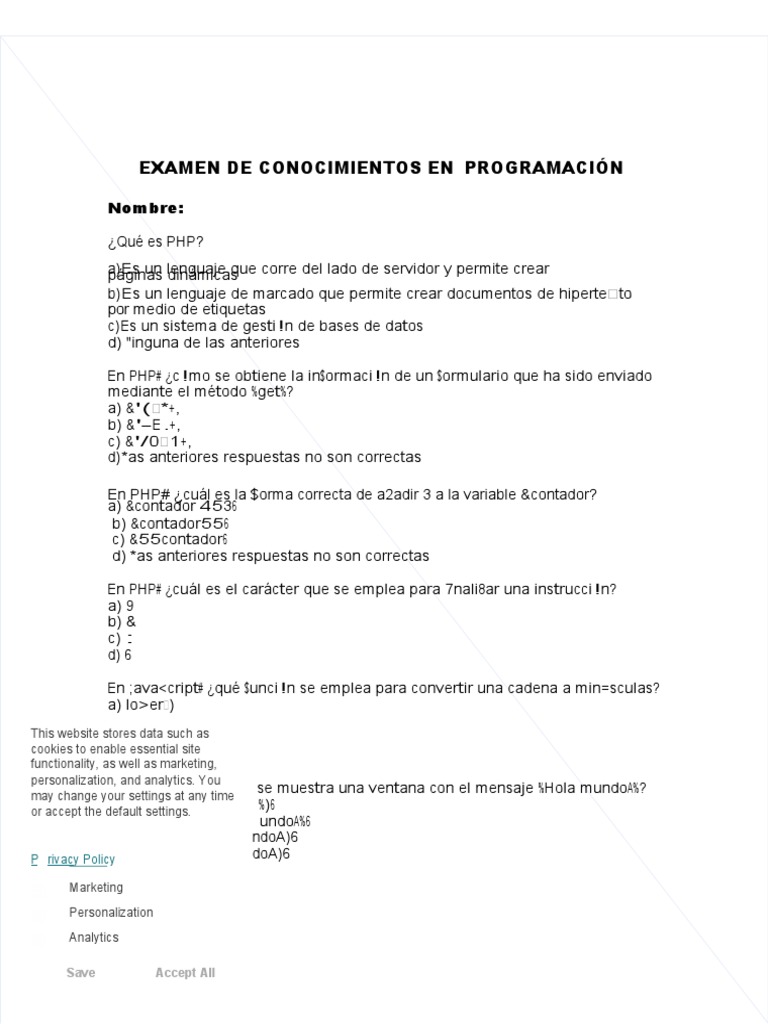 PDF Examen PHP Mysql SR 2 | PDF | Php | Informática PDF Examen PHP Mysql SR 2 | PDF | Php | Informática