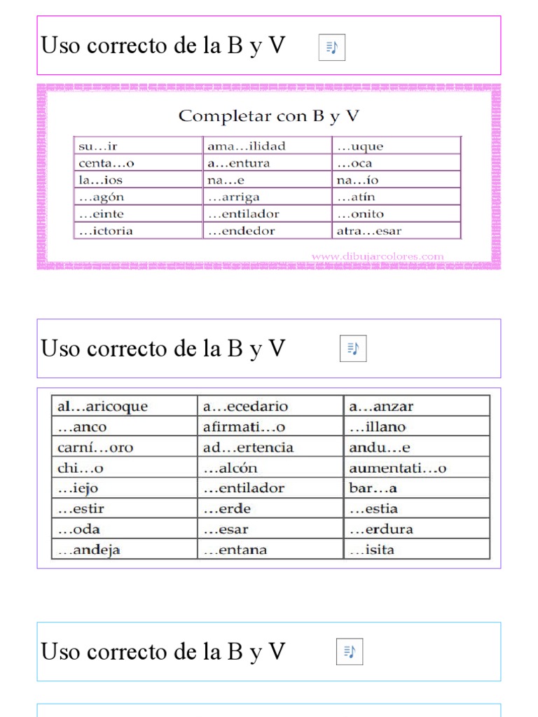 Uso Correcto de La B y v.2 | PDF