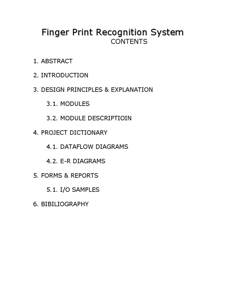 Finger Print Recognition System | PDF | Biometrics | Fingerprint