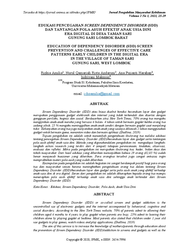 Education of Dependency Disorder (SDD) Screen | PDF