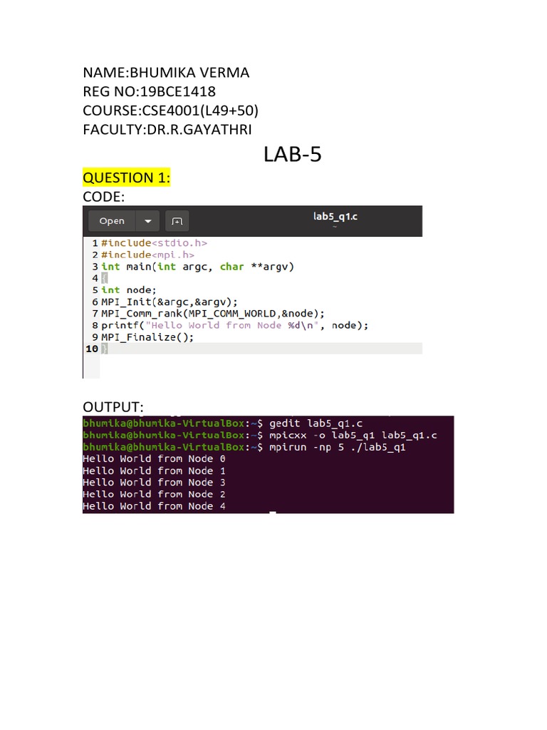 Name:Bhumika Verma REG NO:19BCE1418 COURSE:CSE4001 (L49+50) Faculty:Dr.R.Gayathri | PDF