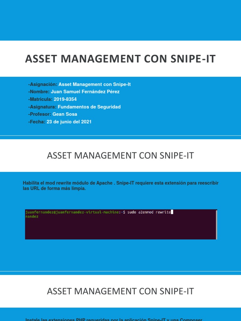 Practica1 Asset Management Snipe It Juanfernandez2019 8354 Pdf