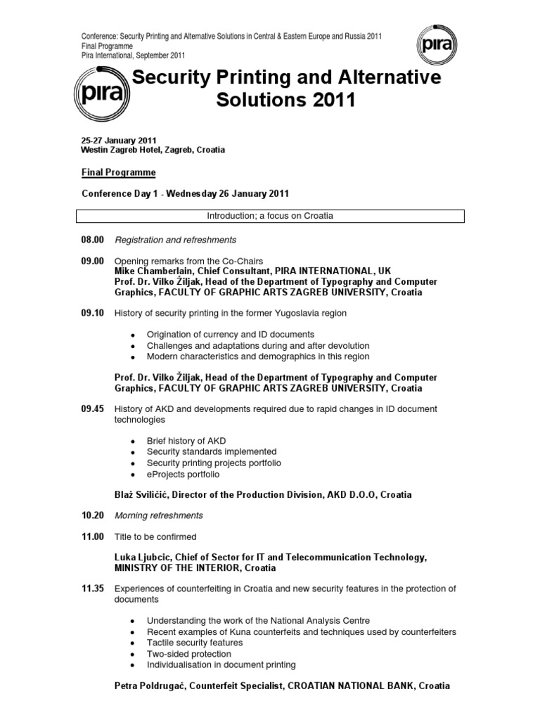 Full Programme - Security Printing 2011 | PDF | Identity Document ...