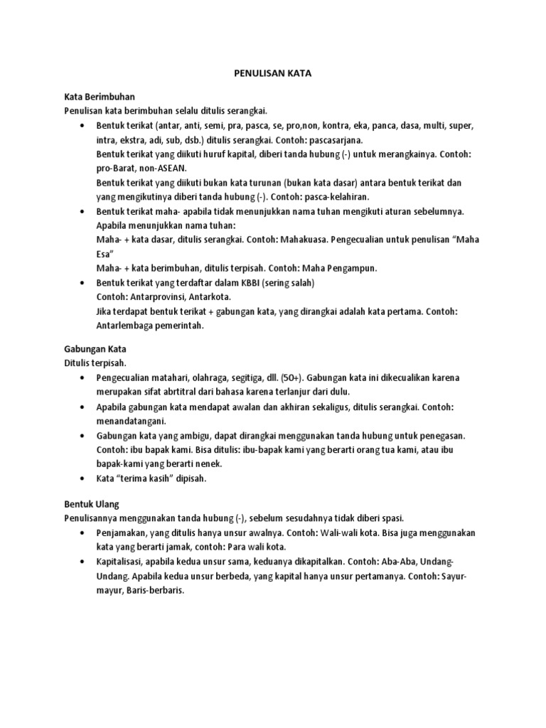 Penulisan Kata | PDF