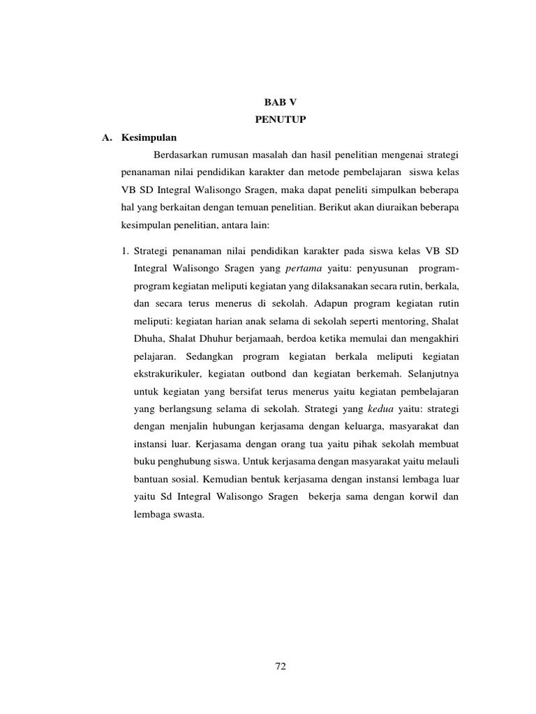 Skripsi Bab V Fiks | PDF