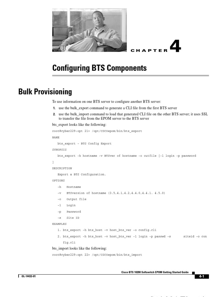 Configuring BTS Components: Bulk Provisioning | PDF | Login | Server ...